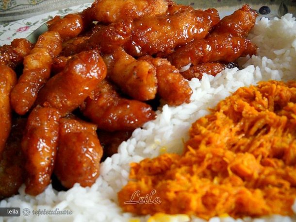 Pui Chinezesc cu Miere si Spaghete Prajite- Mezes Csirke | Mancaruri cu ...